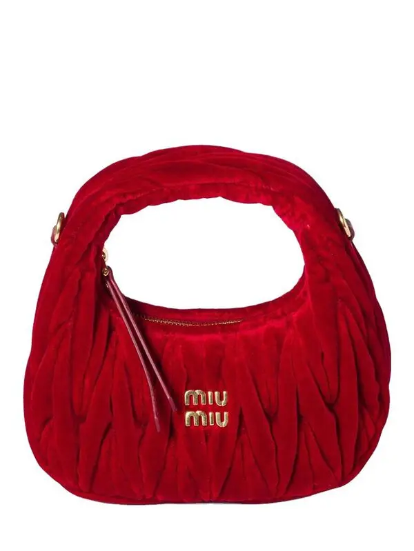 Miu Miu Wander Matelassé Velvet Mini Bag - Red