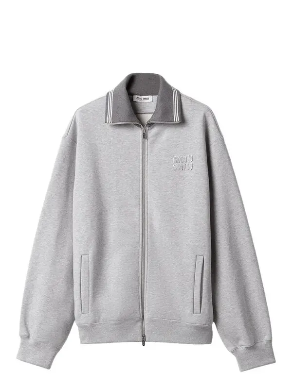 Miu Miu Zippered Fleece Jacket - Grey