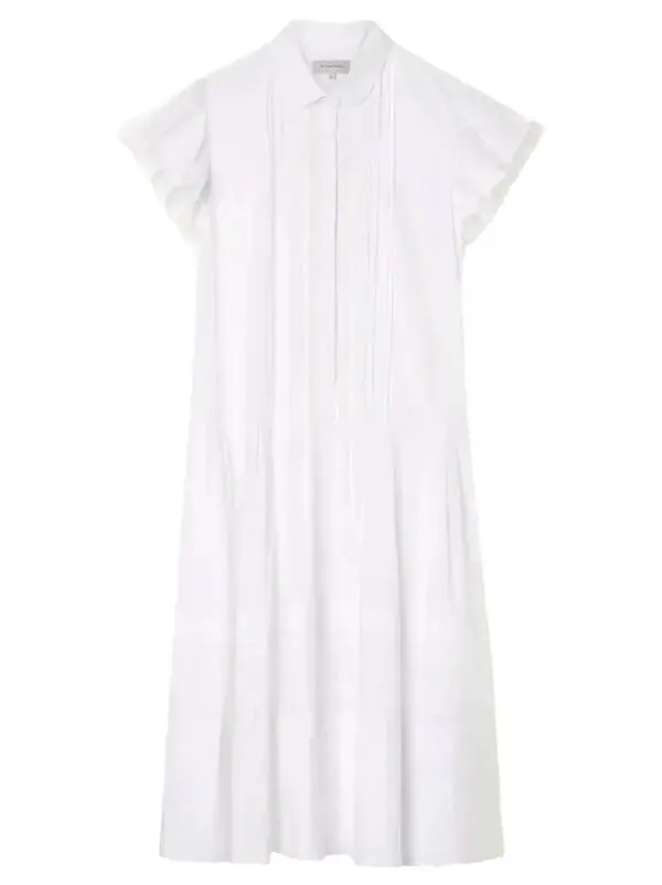 LEE MATHEWS Tari Ruffled Midi Dress - White