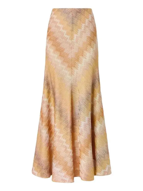Missoni Chevron-pattern Maxi Skirt - Neutrals
