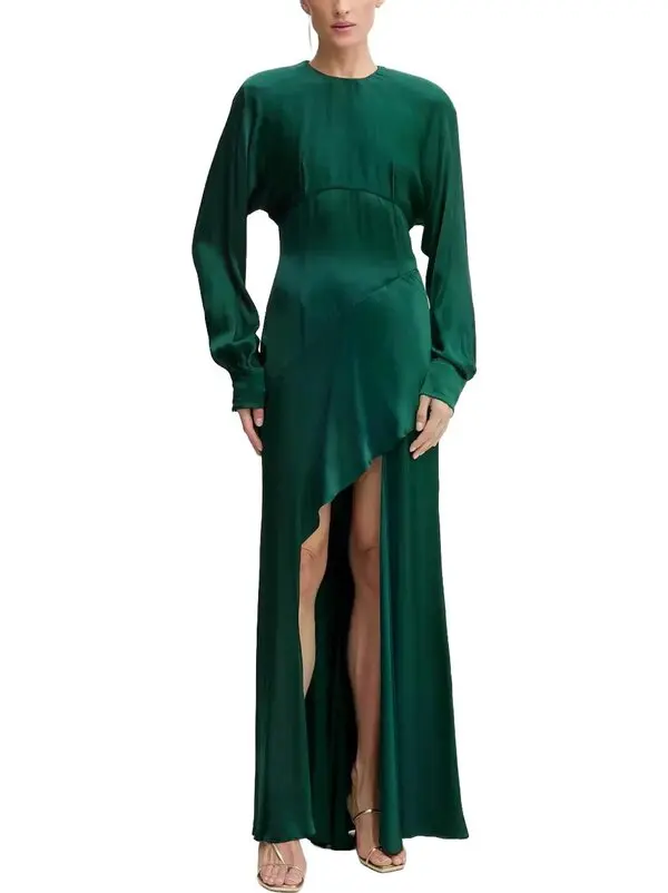 Bardot Kartia Long-sleeve Asymmetric Dress - Green