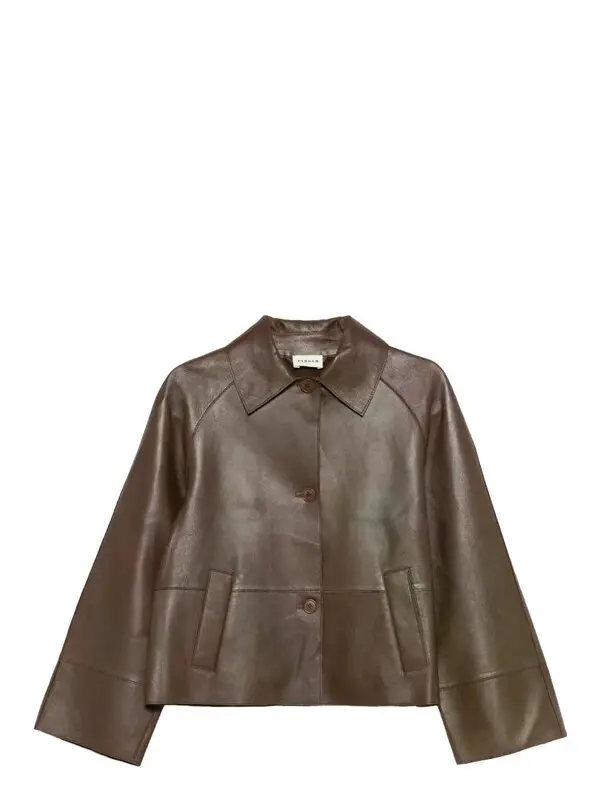 P.a.r.o.s.h Buttoned Leather Jacket - Brown