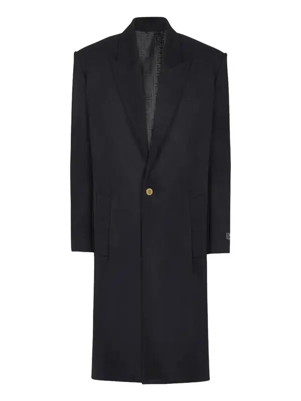 Balmain Single-breasted Wool Coat - Black