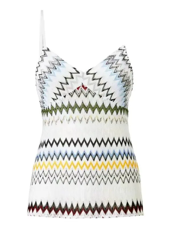 Missoni Zigzag-pattern V-neck Tank Top - White