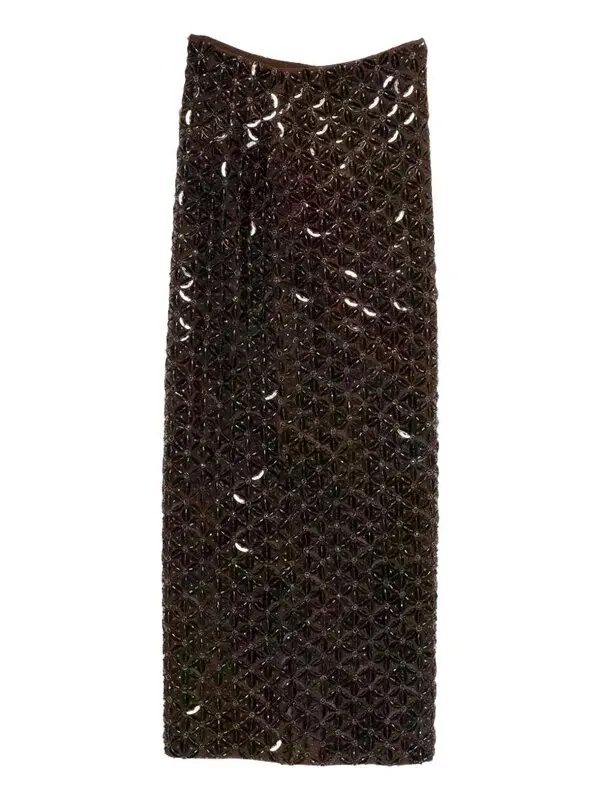 P.a.r.o.s.h Sequin-embellished Maxi Skirt - Brown