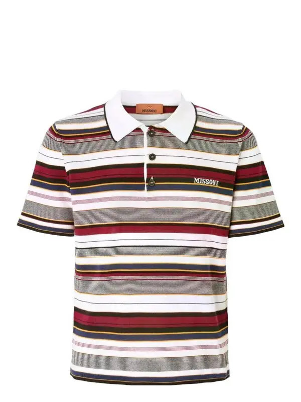 Missoni Logo-embroidered Polo Shirt - White
