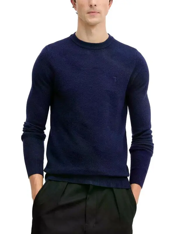 TRUSSARDI Textured Logo Sweater - Blue