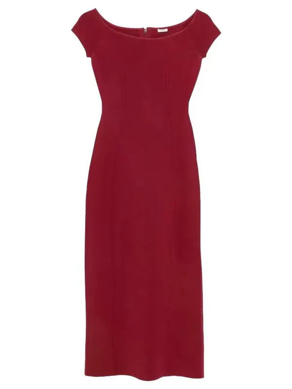 JOSEPH Foin Off-shoulder Midi Dress - Red