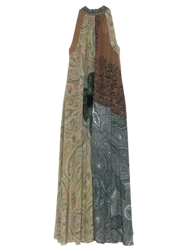 PIERRE-LOUIS MASCIA Paisley Sleeveless Maxi Dress - Brown