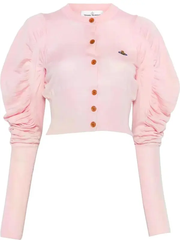 VIVIENNE WESTWOOD Button Puff-sleeve Cardigan - Pink