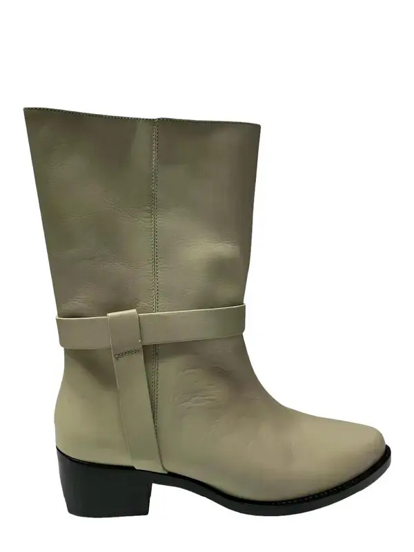 Legres Biker Leather Boots - Neutrals