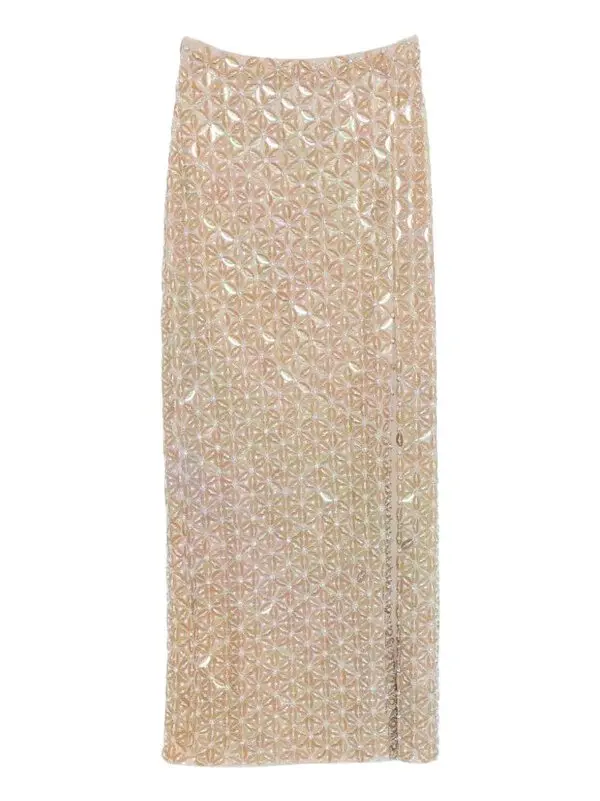 P.a.r.o.s.h Sequin-embellished Maxi Skirt - Neutrals