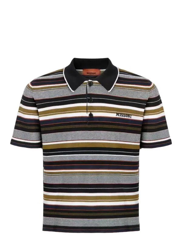 Missoni Logo-embroidered Polo Shirt - Grey