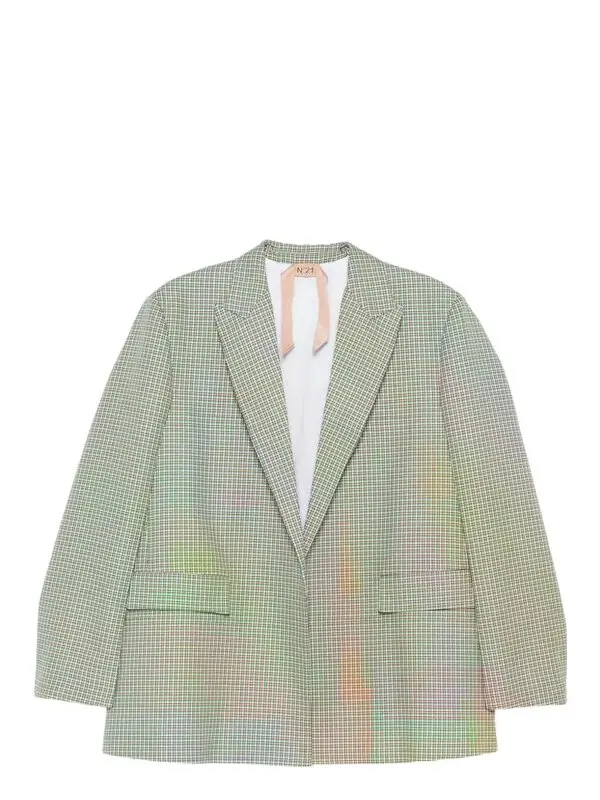N°21 Woven Check Blazer - Green