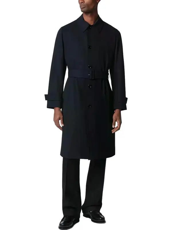 LARDINI Belted Trench Coat - Blue