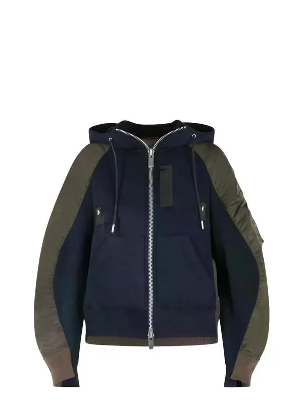 Sacai Sponge Zip-up Hoodie - Blue