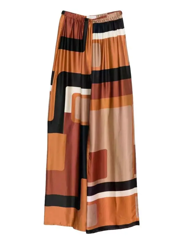 Faithfull The Brand Geometric-print Palazzo Pants - Brown