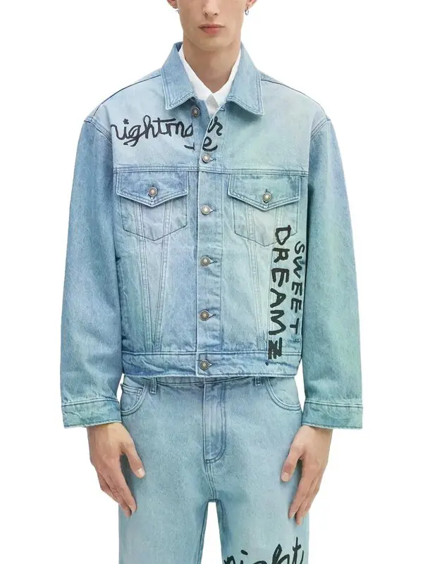 SKY HIGH FARM WORKWEAR Printed Denim Jacket - Blue