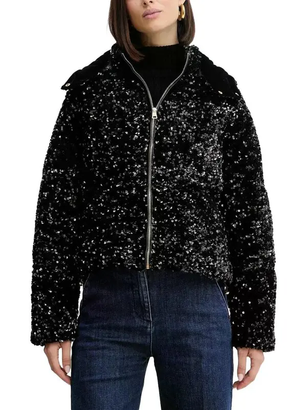 FRACOMINA Sequin-embellished Zip-up Jacket - Black