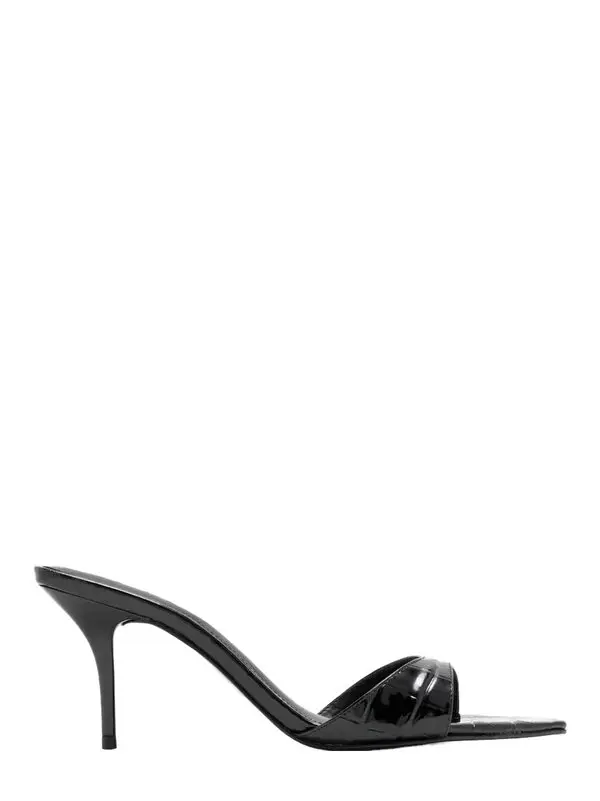 Schutz Elodie Croc-effect Heeled Sandals - Black