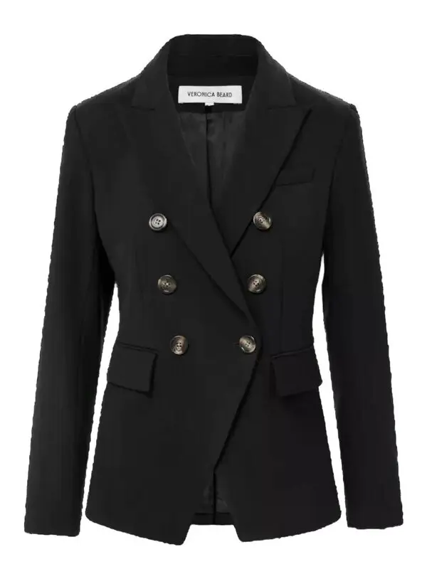 Veronica Beard Miller Dickey Double-breasted Blazer - Black