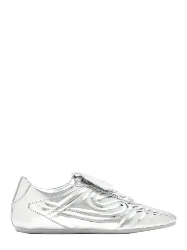 Schutz Quilted Low Top Sneakers - Silver