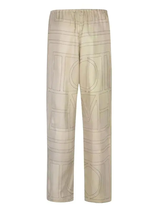 TOTEME Monogram Silk Trousers - Neutrals