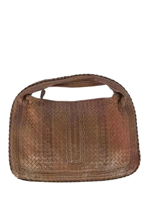 Bottega Veneta Woven Leather Hobo - Brown