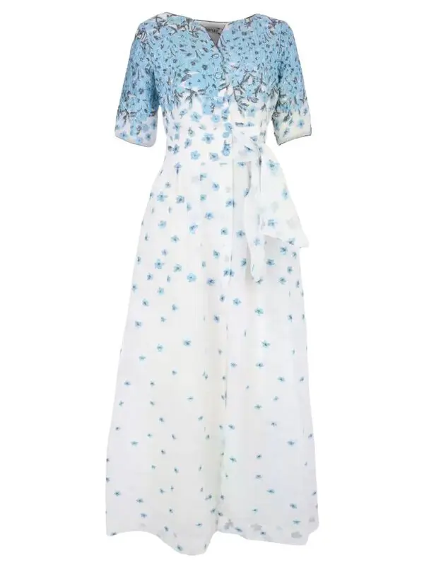 BARUNI Lobelia Floral-print Maxi Dress - White