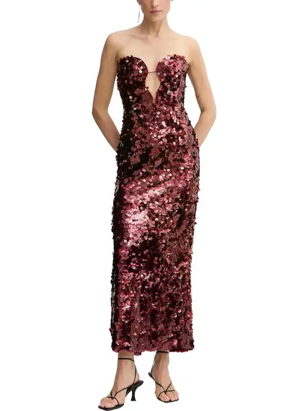 Bardot Braya Sequin-embellished Midi Dress - Red