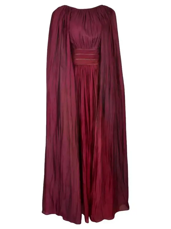 BARUNI Basima Cape-sleeve Maxi Dress - Purple