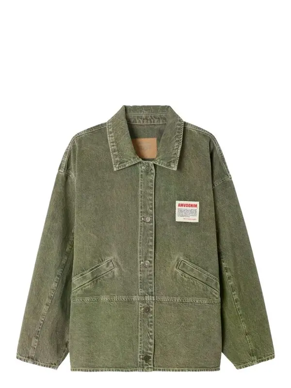 American Vintage Uzawtown Long-sleeve Denim Jacket - Green