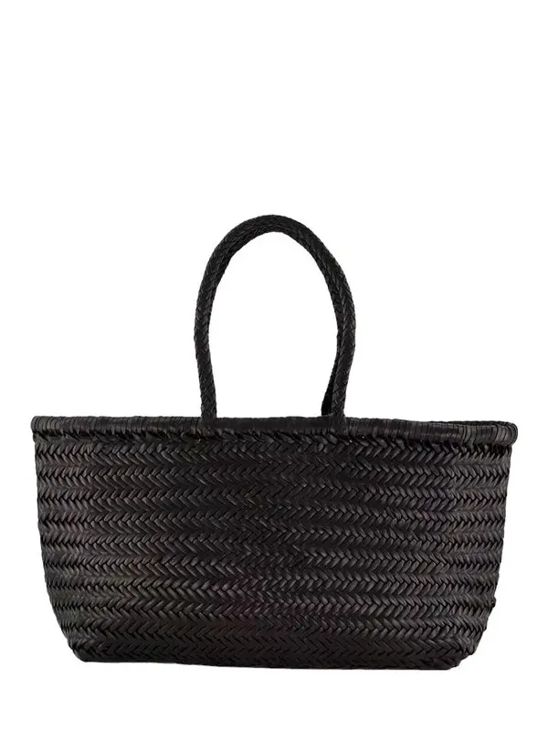 Dragon Diffusion Triple Jump Woven Leather Tote Bag - Black