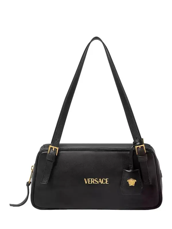 Versace Logo-plaque Shoulder Bag - Black