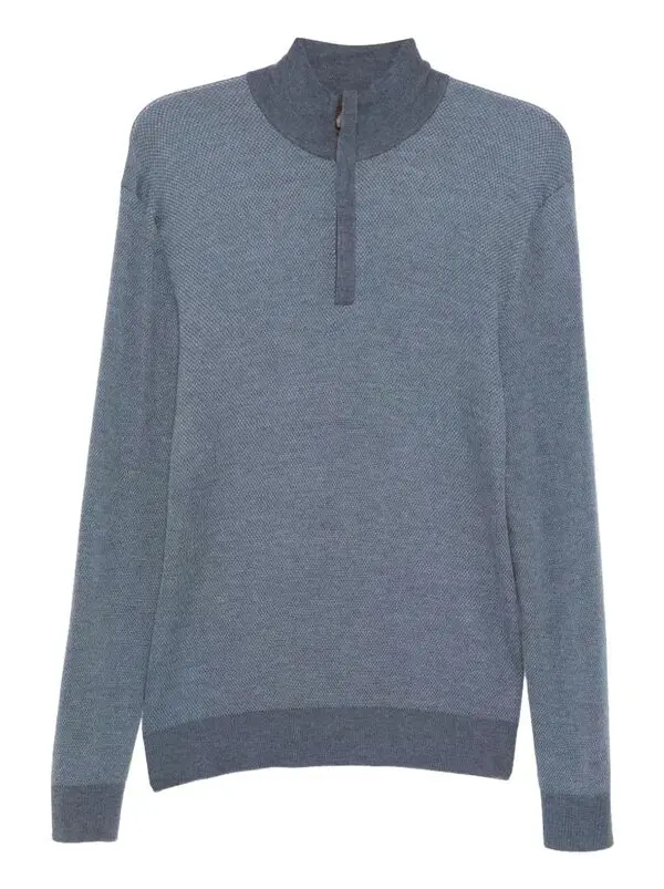 N.peal Zipped Sweater - Blue