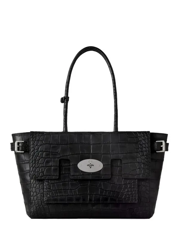 Mulberry Buckle Bayswater Crocodile-effect Tote - Black