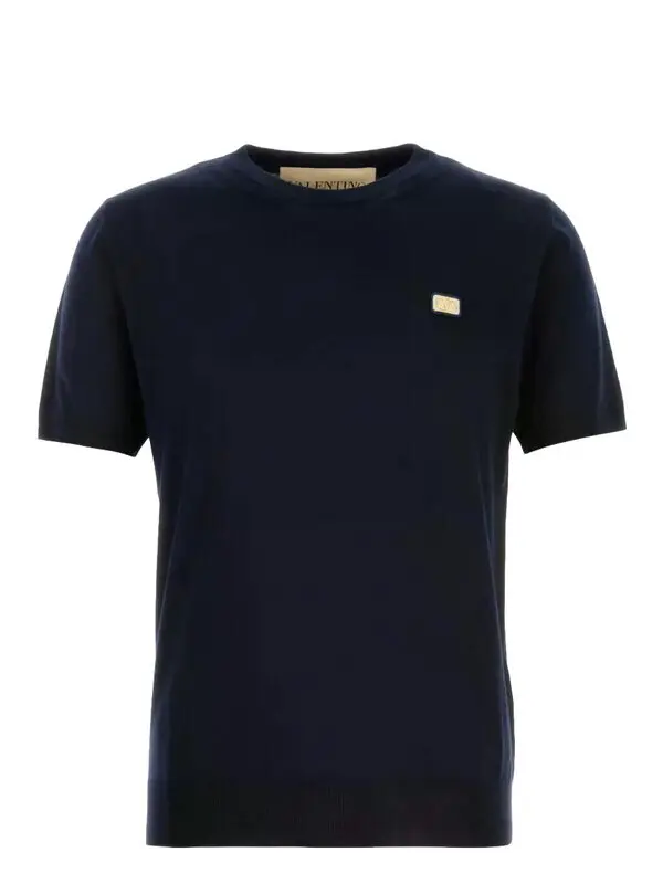 Valentino Garavani Short-sleeved Wool Sweater - Blue