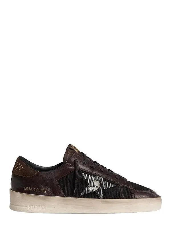 GOLDEN GOOSE Stardan Suede & Nappa Leather Sneakers - Brown Black