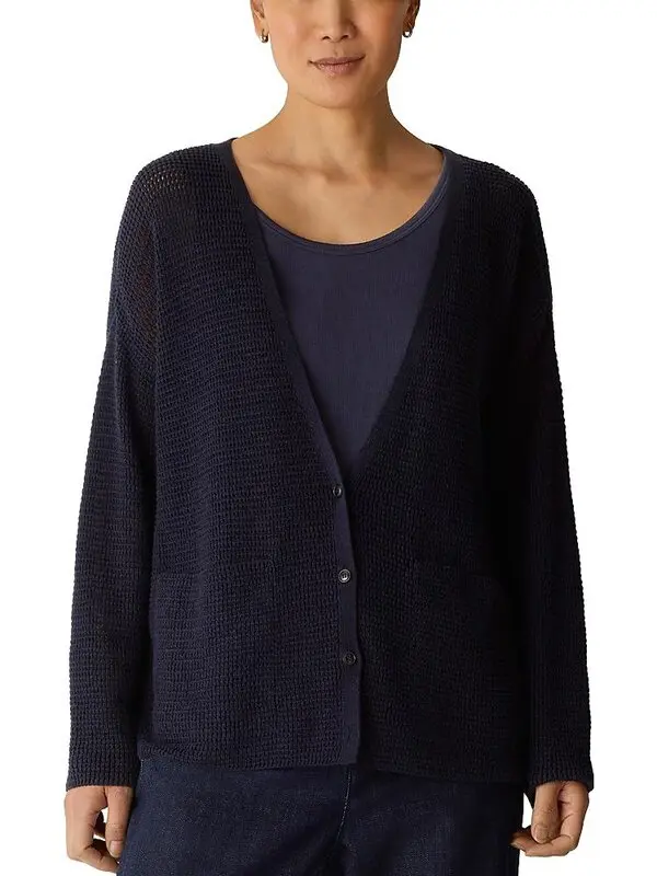 Eileen Fisher V-neck Cardigan Sweater - Ink