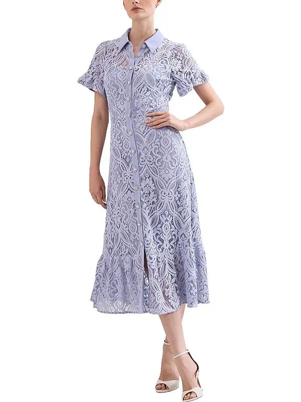 PHASE EIGHT Carmine Lace Midi Dress - Pale Blue