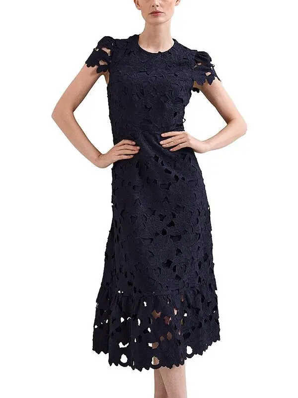 PHASE EIGHT Leilani Lace Midi Dress - Navy