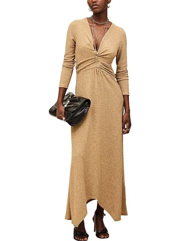 Ba&sh Brady Twist Front Dress - Gold