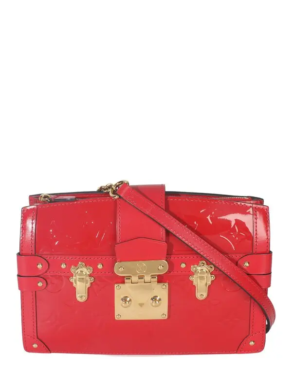 LOUIS VUITTON Cherry Monogram Vernis Trunk Clutch - Red