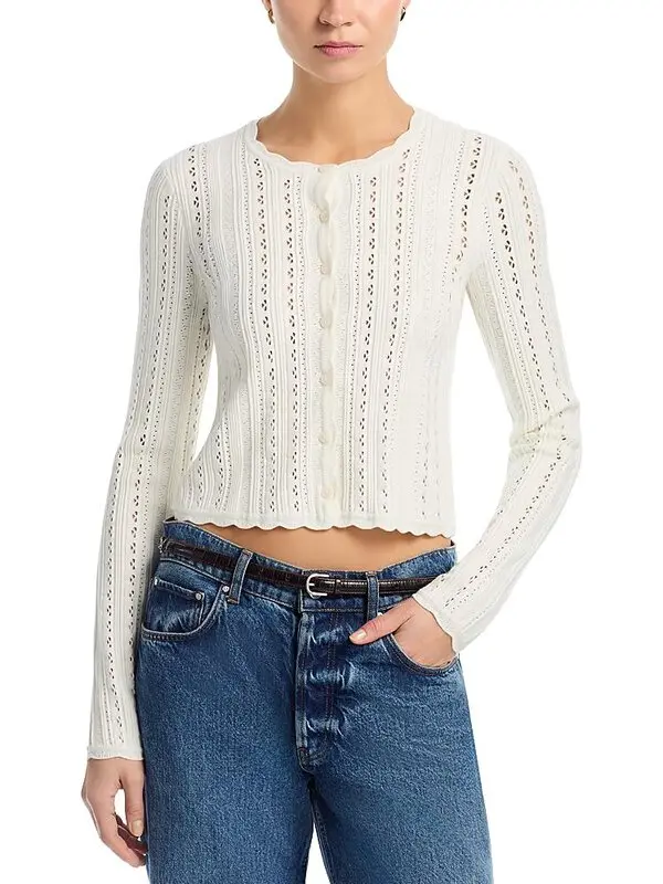 LoveShackFancy Peridot Cardigan Sweater - White Tea