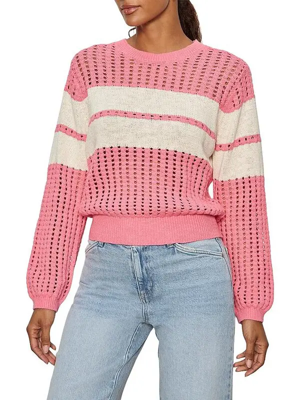 Sanctuary Sporty Openwork Sweater - Bloom Pink