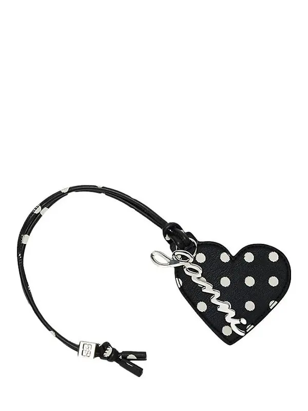GANNI Bou Heart Mirror Bag Charm - Black