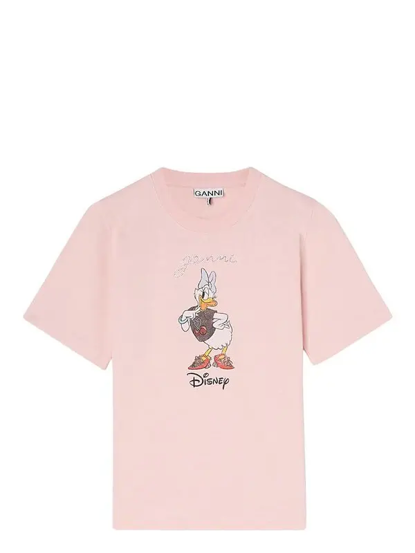 GANNI Daisy Duck Baby Fit Tee - Chalk Pink