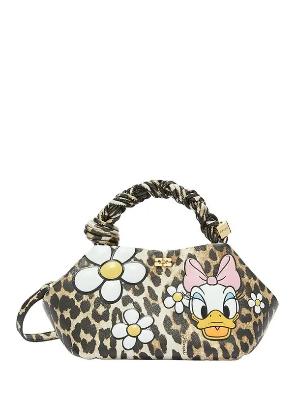 GANNI Bou Small Daisy Duck Leopard Print Bag - Almond Milk