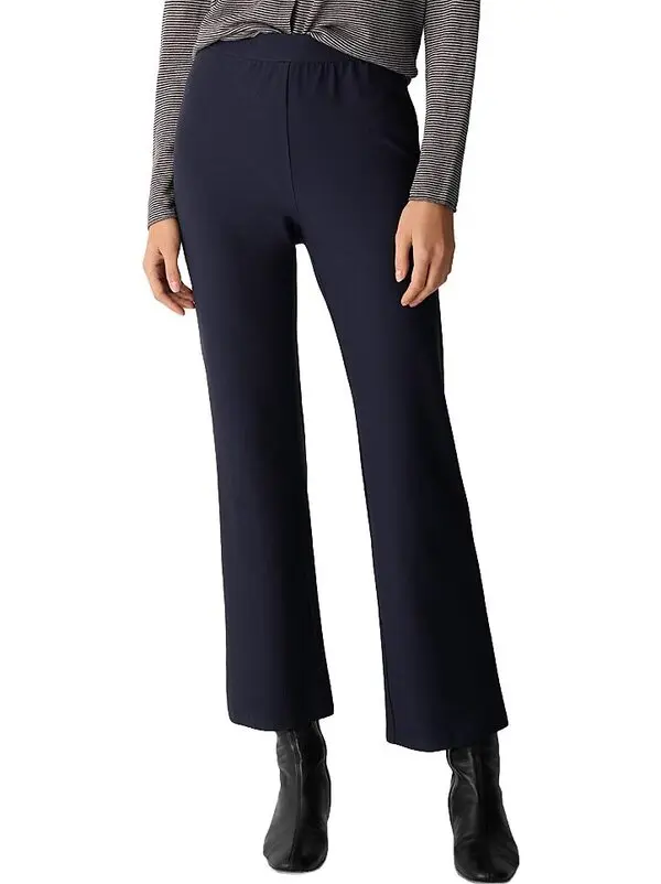 Eileen Fisher Ankle Kick Flare Stretch Crepe Pants - Ink
