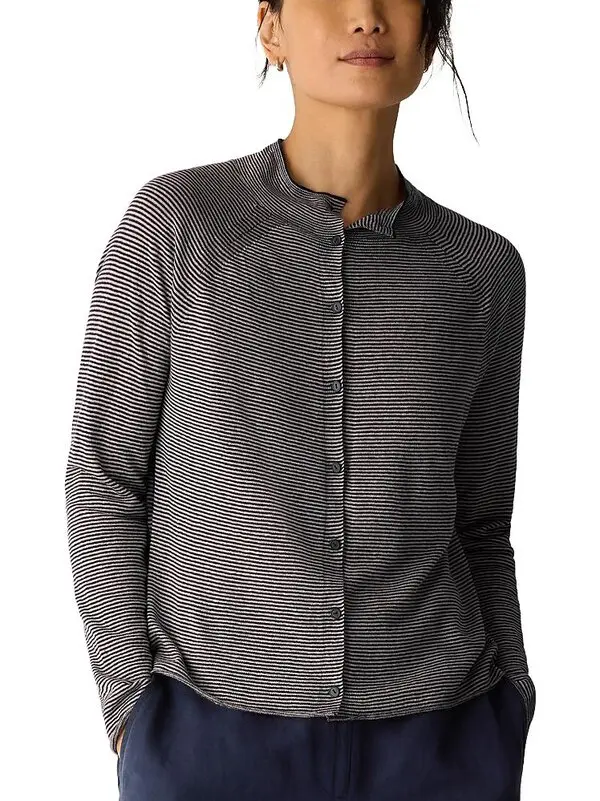 Eileen Fisher Linen Cotton Cardigan - Ink